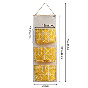 Muellery Hanging Storages on Wall Mounted Organizer Over the Door Pockets Storages Yellow TPAF117674