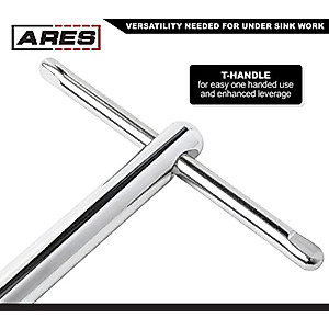 ARES 33004-11-Inch Basin Wrench with Adjustable Jaw - Jaw Adjusts from 3/8 Inch to 1 1/4 Inch - Basin Wrenches Increase Access in Tight Spaces