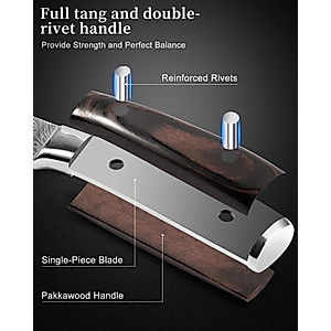 DT·Live Chef Knife, 8 Inch High Carbon German Stainless Steel Sharp Kitchen Knife for Chopping and Slicing, with Gift Box and Knife Cover, Full Tang, Ergonomic Wooden Handle