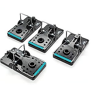 Rat Trap Outdoors, Set of 4, Reusable Indoor Pest Control Solutions for Trapping Large Rats, Chipmunks Squirrels. Instant Humane Kill Rodent Snap Traps That Work, A Better Effective Alternative