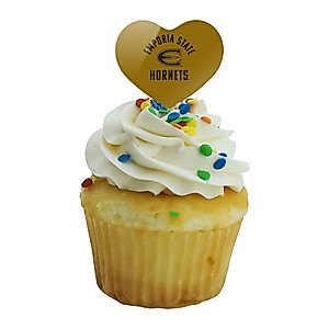 Emporia State University Hornets Heart Love Cupcake Picks Toppers Decoration Set of 6