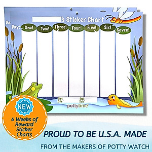 Potty Training Sticker Chart | Includes 4-Weekly Charts + 144 Adorable Themed Stickers | USA Made from The Creators of The Original Potty Watch (Pond)