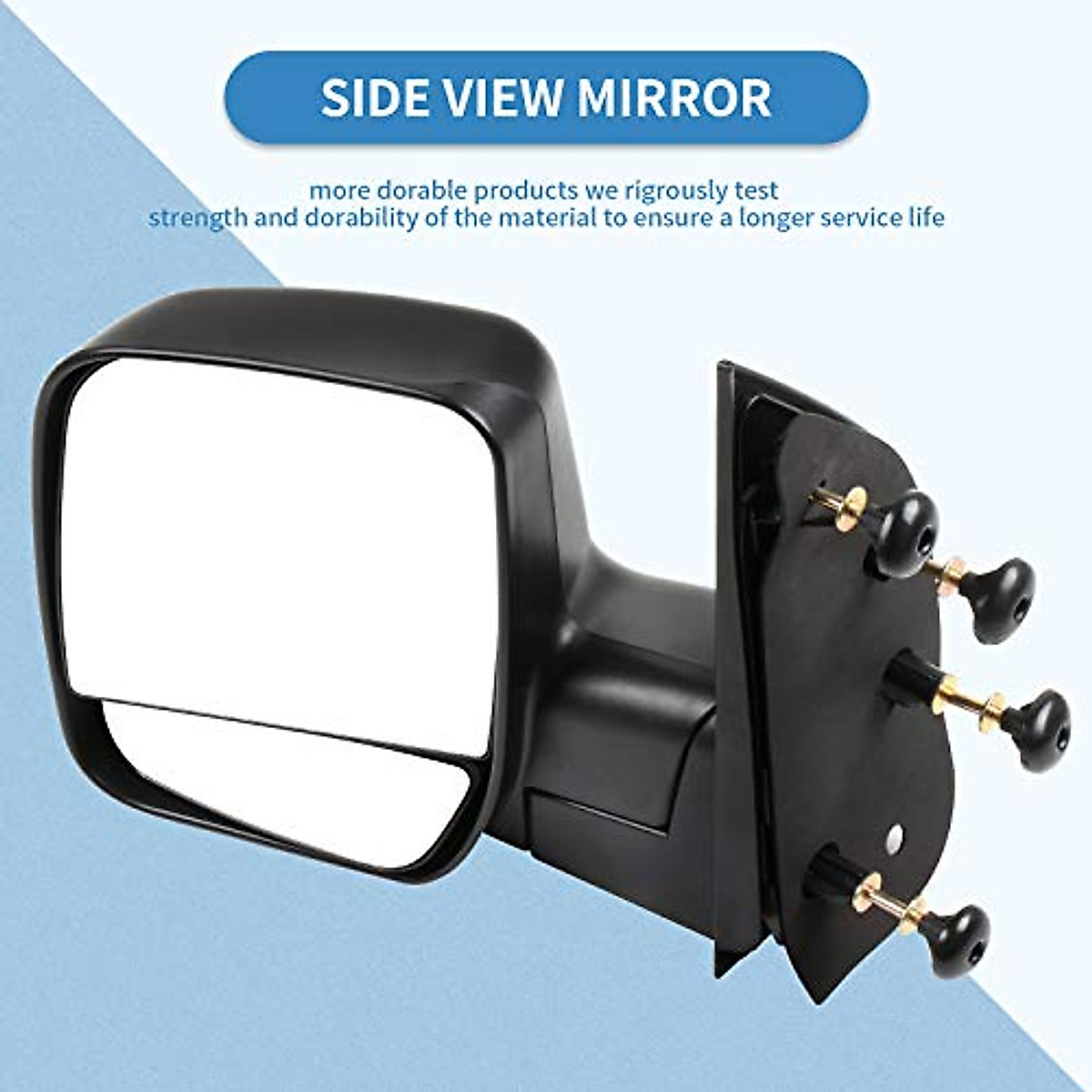ECCPP Driver Side Mirrors, Left Rear View Mirrors fit 2003-2013 For Ford E-150 E-250 2004-2013 For Ford E-350 E-450 Super Duty E-450 Econoline Black Manual Folding