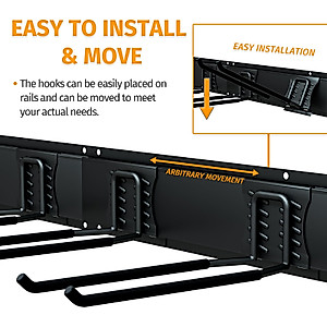 ASJFHEN Garden Tool Organizer, Garage Organization and Storage, Yard Tool Organizer for Garage with 10 Adjustable Hooks 48inch Tracks Max Load 500lb