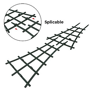 GREENWISH 4pcs 9x3inch Mini Plant Trellis Plastic Garden Plant Support DIY Climbing Trellis Flower Supports Dark Green