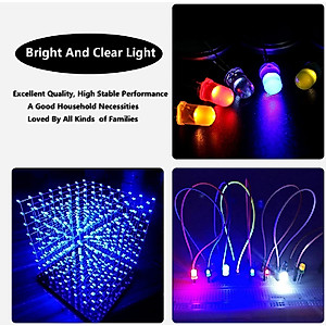 100 Pcs Led Diode Kit, YIWANSON Small 5mm Single Clear Light Electronics Micro Lamp 2V Arduino Lighting Kit for Models, Science Project, Circuit Board, Christmas Lights Decor, Green, 5mm Green