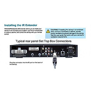 Infrared Resources External Universal IR Receiver Extender for VERIZON FIOS, SA/Cisco Explorer, Comcast, Samsung,PACE,Motorola,Arris,