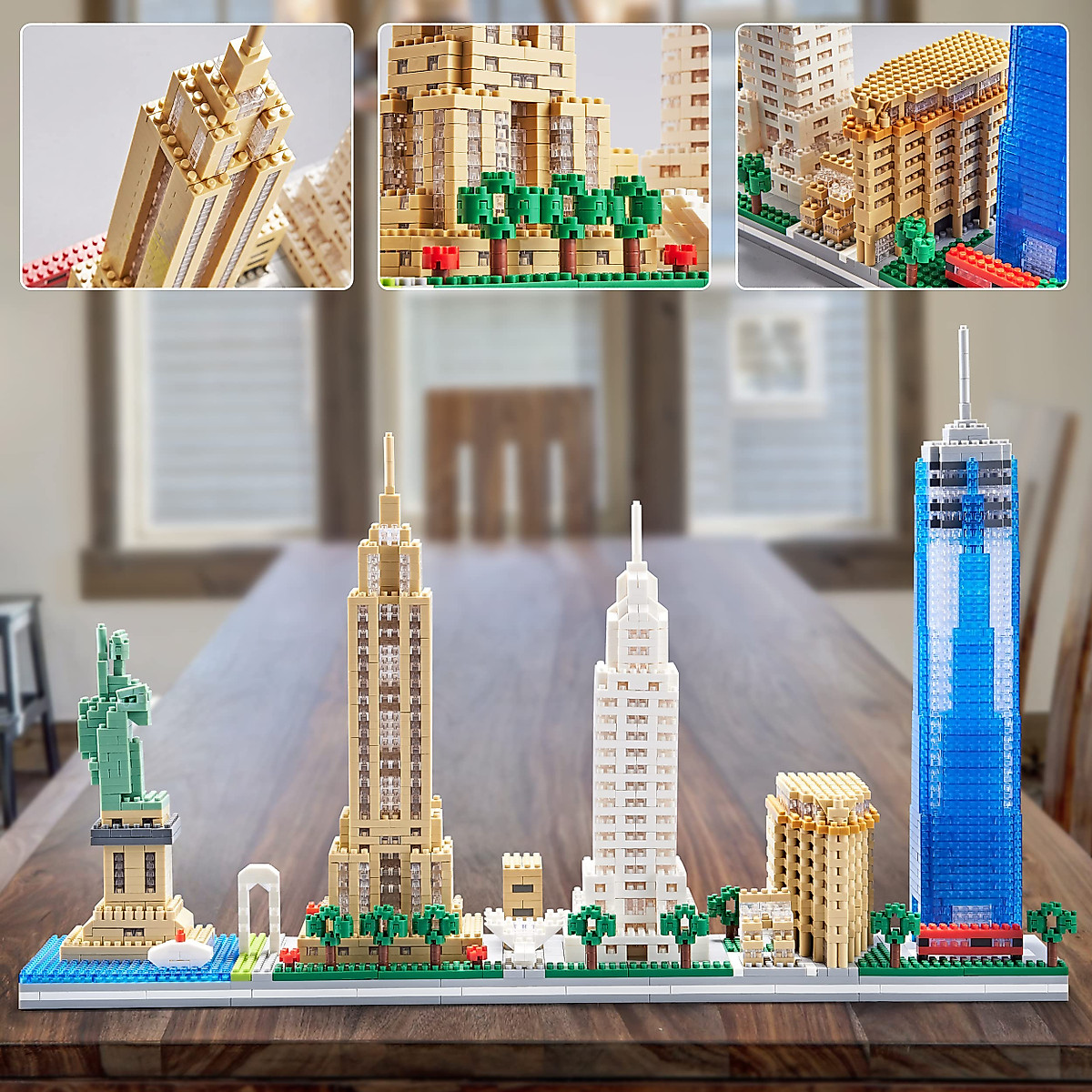 YYkxjk Architecture New York Skyline Micro Mini Blocks Building Set, 3452 Pieces Bricks, Collection Model Kit as Gift for Adults or Kids