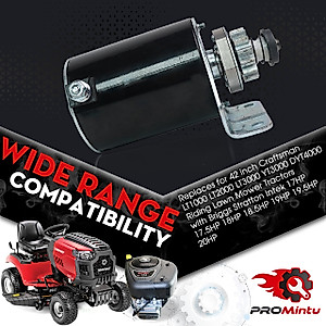 PROMintu 14 Tooth Starter Motor Replaces for 42 inch Craftsman LT1000 LT2000 LT3000 YT3000 DYT4000 Riding Lawn Mower Tractors with Briggs Stratton Intek 17HP 17.5HP 18HP 18.5HP 19HP 19.5HP 20HP