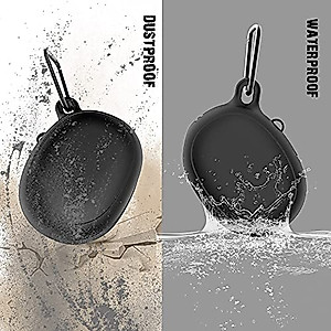 Maidea Fold Case for Beats Studio Buds Folding Protective Case Cover with Keychain Waterproof Case Dustproof Cover Shockproof Case Cover (Black)