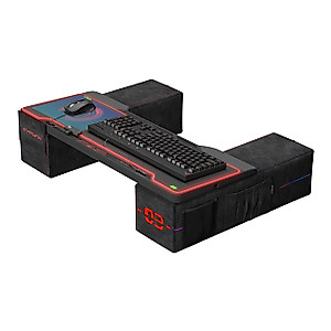 Couchmaster Cyberpunk - CYPUNK² Edition - Leather Look Red & Blue - Couch Gaming USB-HUB Desk for Mouse & Keyboard for PC, PS4/5, Xbox One/Series X