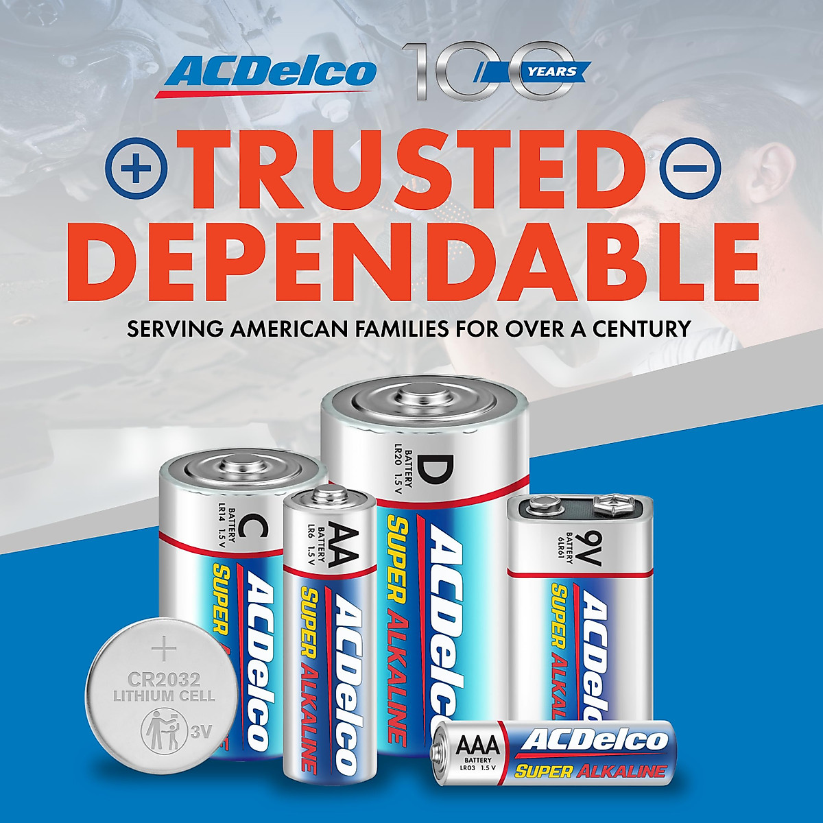 ACDelco 12-Count 9 Volt Batteries, Maximum Power Super Alkaline Battery, 7-Year Shelf Life, Reclosable Packaging
