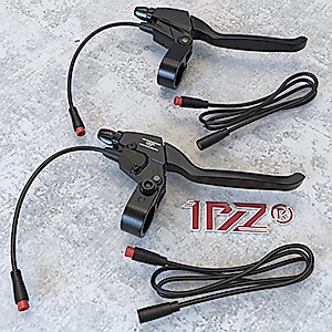 1PZ EB1-X02 Durable Waterproof 2 Wires Left & Right Electronic Brake Lever Accessories for Electric Bicycle E-Bike Scooter (1 Pair)