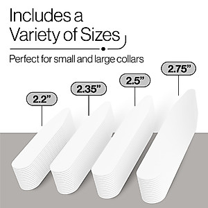 Moulet 56 Collar Stays for Men's Dress Shirts - Premium Dress Shirt Collar Inserts, 4 Sizes - Plastic Collar Stays for Men (Plastic)