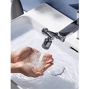 1080° Rotating Faucet Extender Aerator, MISS FIRE Multifunctional Kitchen Sink Swivel Faucet Sprayer Attachment for kitchen, bathroom, laboratory with 2 Water Outlet Modes