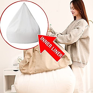 Meitaoyigou Bean Bag Liner Inner, Zipper Bag Liner Bag Lazy Bean Bag Sofas Inner Lining, Easy to Organize and Clean (No Filling) (Color : 100x120cm)