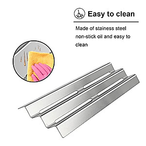 Zemibi Grill Replacement Parts for Napoleon Gas Models LEX485/605/730 LE LD485 Series Grills S81001, Stainless Steel Heat Plate Tent Shields and Heavy Duty Burner Tubes, BBQ Repair Kit, Pack of 4