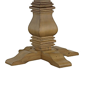 Benjara BM302408 60 in. Som Cross Pedestal Base & Rustic Smoke Brown Round Dining Table Gray