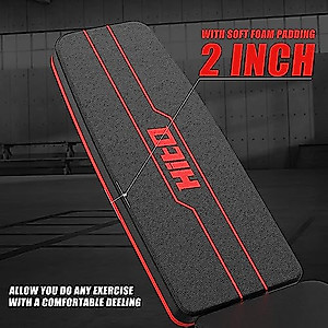 HITOSPORT Weight Bench, Adjustable Weight Bench, Strength Training Benches For Full Body Workout & Home Gym with Resistance Bands…