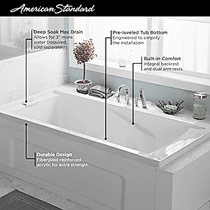 American Standard 2422V002.011 Evolution 5 ft. x 32 in. Deep Soaking Tub with Reversible Drain, Arctic