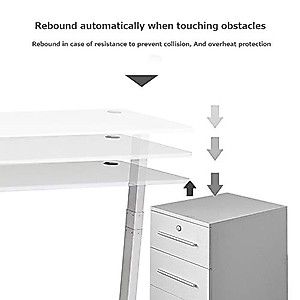 Bookshelf Height Adjustable pc Computer Gaming Desk, Modern Simple Home Office Desks Table, Electric Lifting Table with Control Panel and Anti-Collision Protection