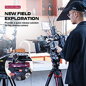 FALCAM F50 Long Quick Release Kit for Big Cinema Camera, Camera Mounting Adapter QR System, 50mm Aluminum Camera Accessory for Filmmaker & Photographer, Compatible with Manfrotto 501 Size QR Plate