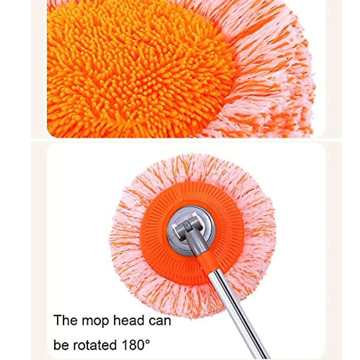 Mops for Floor Cleaning, 360 Rotatable Adjustable Cleaning Mop Lazy Cleaning Mop,Adjustable Length,Mop Soft Wet and Dry Dust Mop Cleaner for Floor Wall Ceiling Windows
