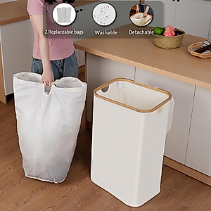 iEGrow 29 Gallon Recycling Bin for Kitchen, Indoor Home Recycle Bins with Lid, 110L Large Recycling bin with 2 Removeable Reusable Inner Bags, for Bottles Cans Glass Plastice Cartons(Black)