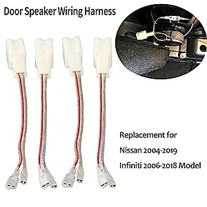 RED WOLF Car Door Speaker Wiring Harness Adapter Connector Plug Compatible with Nissan Sentra Altima Rogue 2004-2019, Infiniti 2006-2018 Model 4PCS