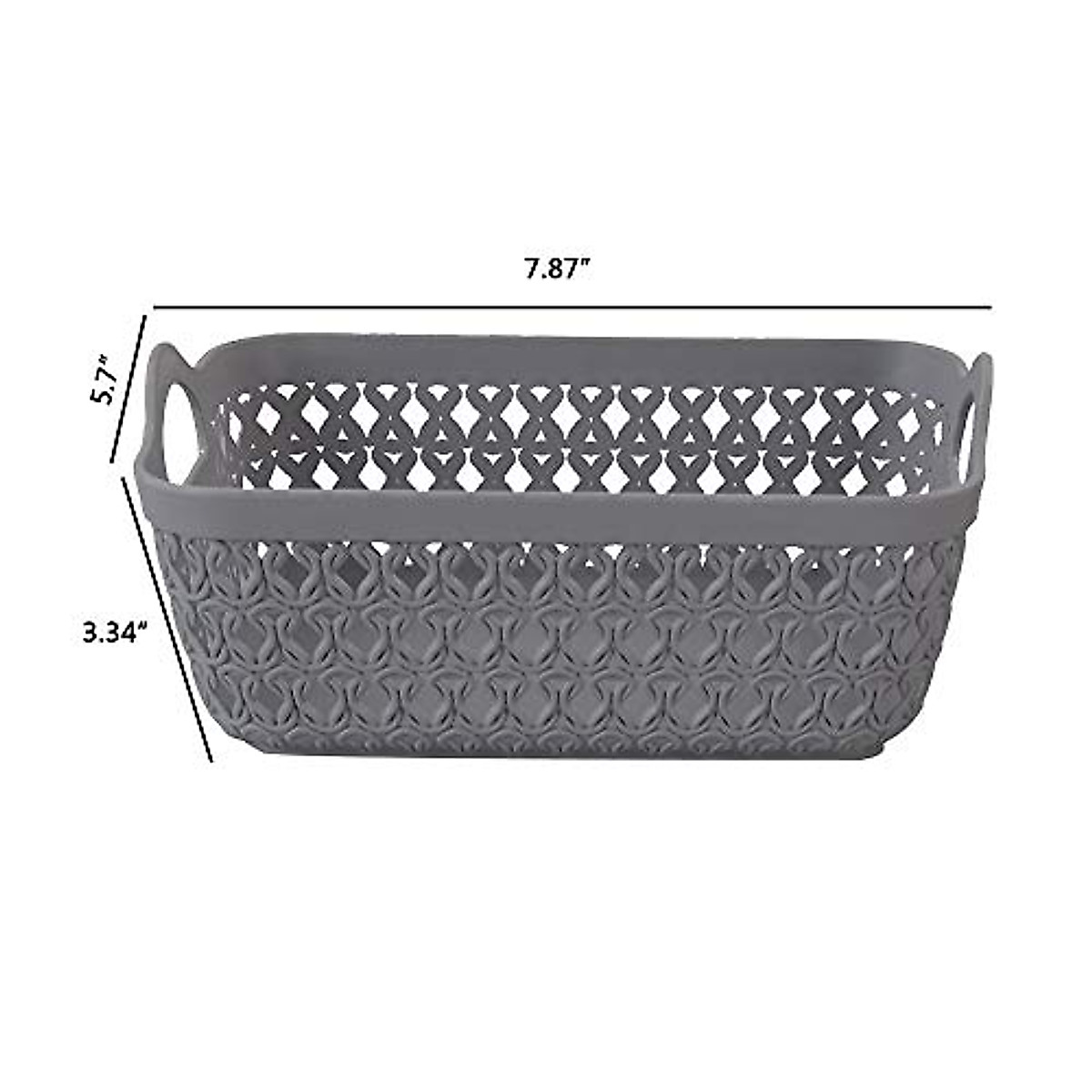 DynkoNA 12-pack Small Plastic Tray, Desktop Storage Trays, Grey