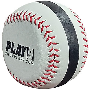 SHOP PLAY 9 Play9 Baseball Training Ball - Leather Baseball Pitching & Throwing Trainers - Spin Ball for Pitchers & Catchers, Youth & Adult (2 Seams)