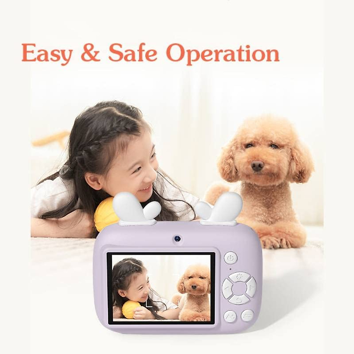 Kids Cartoon Camera,1080P Instant Camera HD Creative Digital Video Cameras Child Selfie Camera Kids 40MP Best Birthday Gift for 3-12 Years Old Boys Girls (Purple+32GB TF Card)