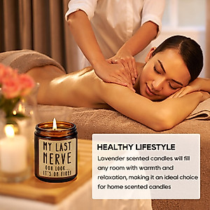 Christmas Gifts for Women, Birthday Gifts for Women, Gift Ideas for Women, Friendship Gifts for Best Friends, Lavender Scented Candles Gifts for Women, Her, Mom, BFF, Sister, My Last Nerve Candle