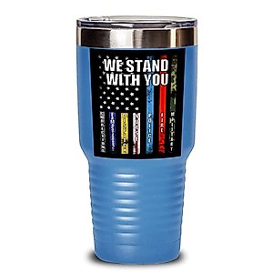 Corrections EMS Dispatch Nurse Police Fire Military Tumbler With Lid Light Blue, 30oz Insulated Mug Cup Present Idea