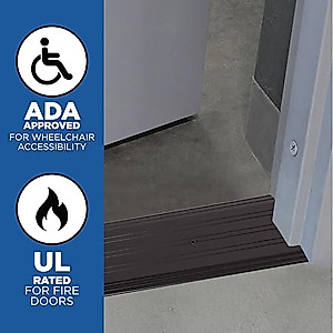 M-D Building Products 69811 Aluminum Commercial Flat-Profile Threshold: Durable and Sleek Entryway Access Solution Draft Protection (5 in. x 1/4 in. x 72 in) (Bronze)