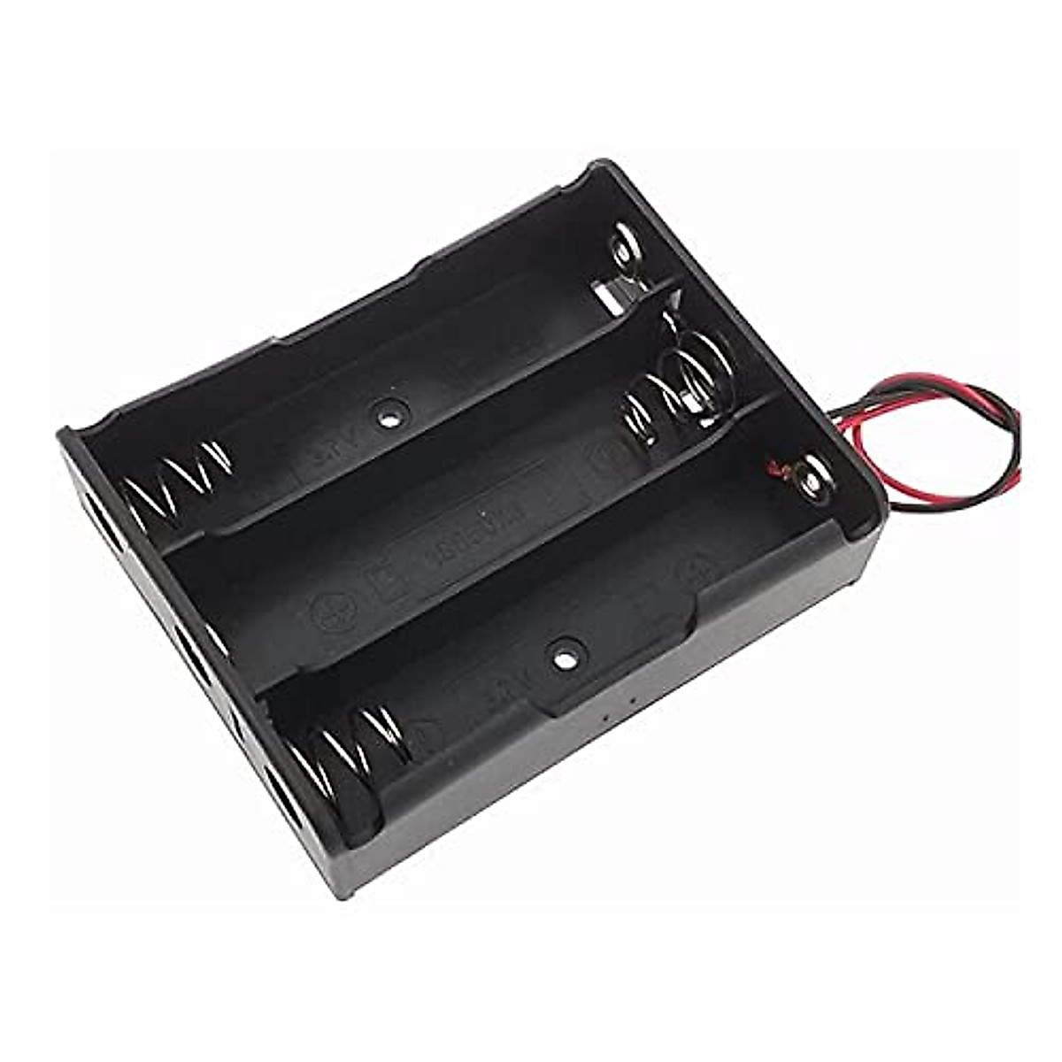 AIMPGSTL 18650 Battery Holder Bundle with Wire,4PCS 18650 Battery Holder Case 3.7V, 4 x 3.7V Series DIY Battery Storage Boxes, 4 Slots Black Plastic Batteries Case for 18650 Battery