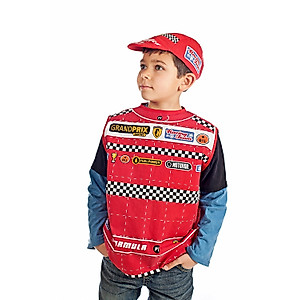 IQ Toys Boys and Girls Costumes Dress Up costumes play Set - 11 Pc Pretend Set for Kids Comes with Car Racer, Knight, Cowboy, Construction Worker, and Pirate Costume