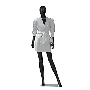 Mannequin Female Realistic Stand Full Body Dress Form Display Manikin Torso for Clothing Store Tailor Shop, Black