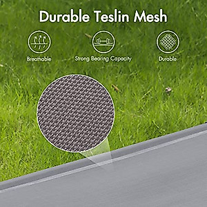 Outdoor Elevated Dog Bed Raised Dog Cots Beds for Large Dogs Indoor & Outdoor Pet Hammock Bed with Frame with Breathable Mesh (Medium, Grey)