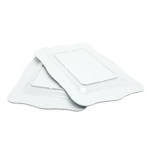 Gourmet Art Crackle Set of 2 Melamine Rectangular Serving Trays/Platters Aquamarine blue 17"