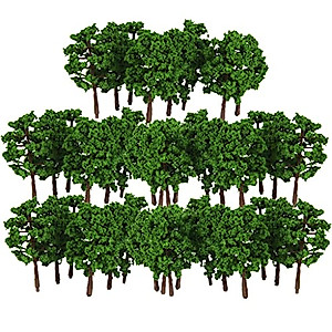 LoveinDIY 100pcs Plastic Model Trees N Scale Train Street Layout Railway Landscape 8cm