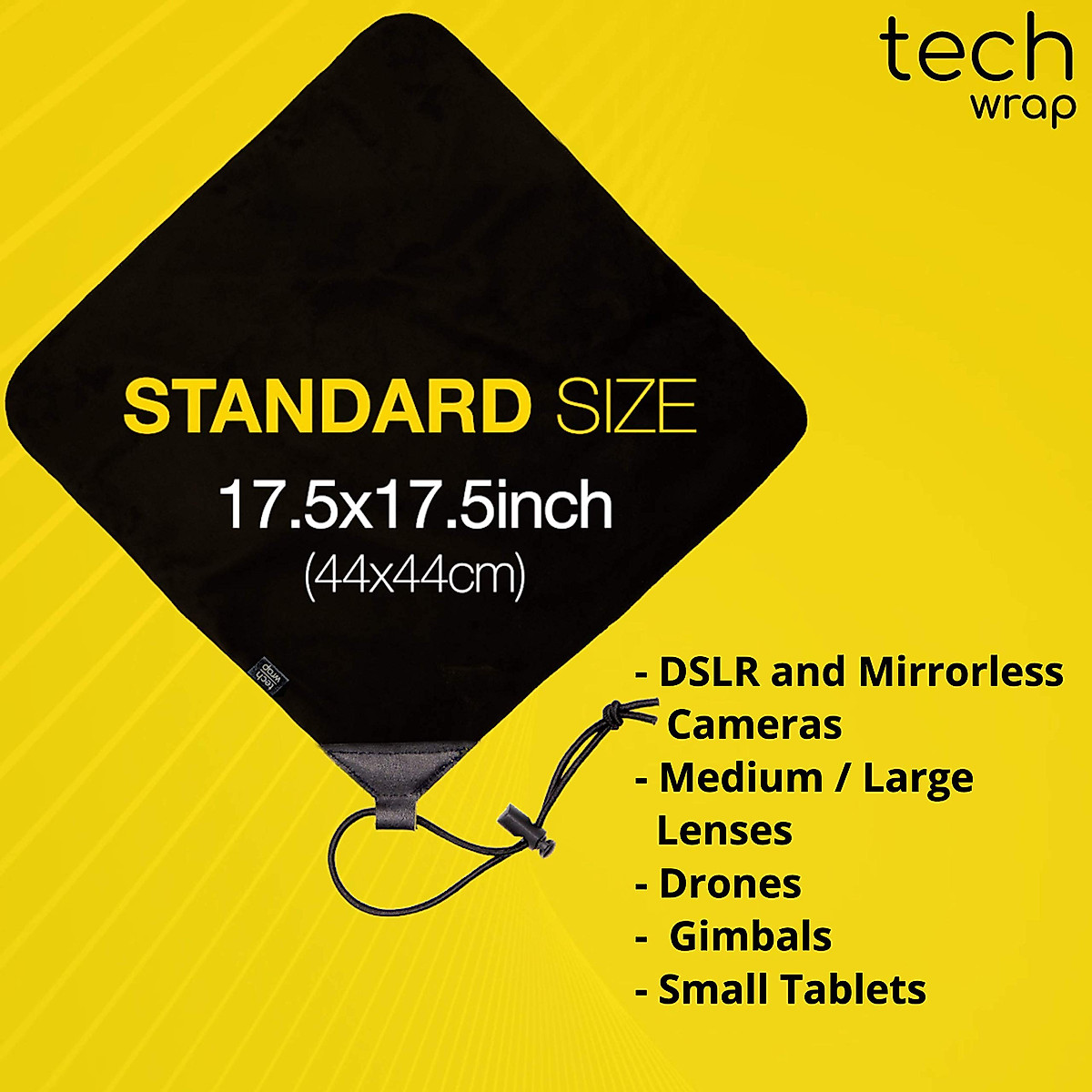 The Tech Wrap Standard 17.5" x 17.5" Camera Protective Wrap - Camera Wraps Lens Protector - Camera Travel Accessories - Camera Pouch DSLR Sleeve Case