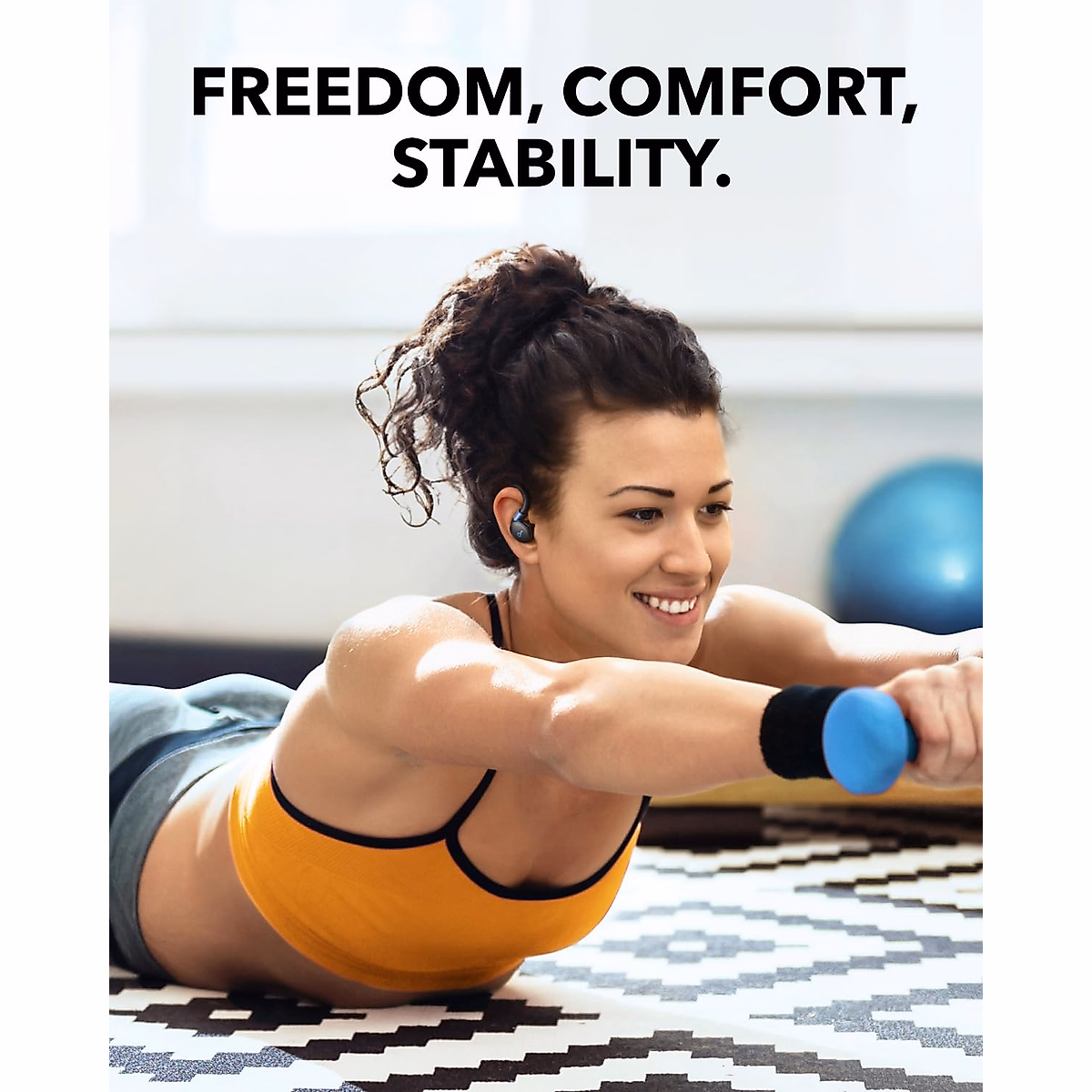 Soundcore Sport X20 by Anker, True-Wireless Workout Earbuds, Rotatable and Extendable Ear Hooks, Noise Cancelling, Deep Bass, IP68 Waterproof, Sweatproof, Dustproof, 48H Play, for Gym(Renewed)