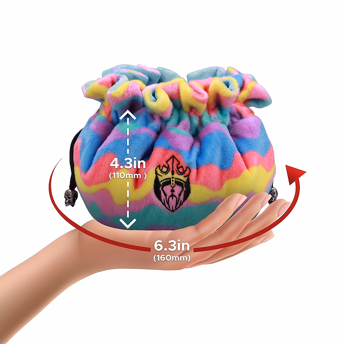 CardKingPro Immense - OCD Edition - Dice Bags with 15 Pockets - Rainbow & Blue - Capacity 200+ Dice - Great for Dice Hoarders [Patented Design]
