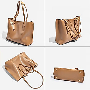 Women Tote Handbags, Soft Hobo Shoulder Purse Top Handle Satchel Bags Large Capacity for Work, Travel, Gift etc, Light Blue