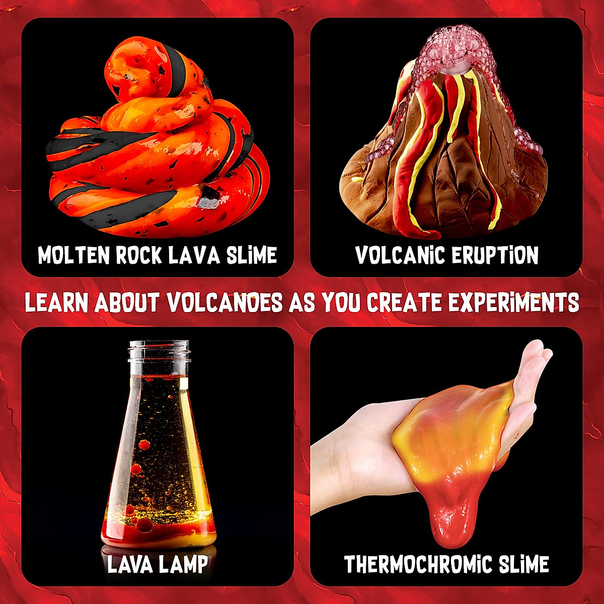 Original Stationery Lava Science Slime Kit, Fun Science Kit to Play Slime Games, Create Glow in The Dark Slime & Make Science Experiments for Kids 6-8