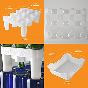FastFerment Racks & 1 Drip Beer Bottle Cleaning, Drying and sanitizing, FastRack12 One Rack & One Tray, White