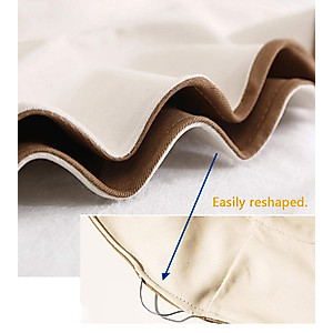 ASSQI Women's Sun Hats Summer Beach foldable Cotton Cap Wide Brim Chin Cord Beige