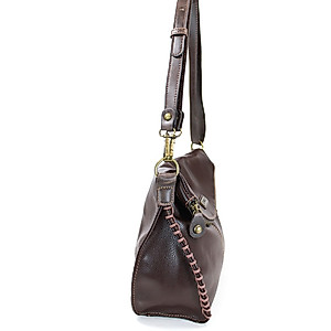 CHALA Charming Crossbody Mid Size Handbag with Mini Butterfly/Dragonfly Key fob (Dark Brown)