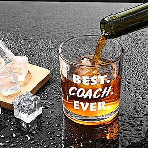 Futtumy Best Coach Ever Whiskey Glass, Coach Gifts for Men, Basketball Coach Gifts, Baseball Coach Gifts, Best Coach Gifts for Soccer Softball Volleyball, 10 Oz